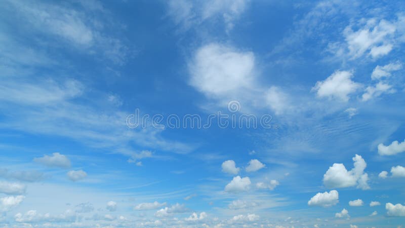 Light High Clouds Slide on Sky. Layer of Clouds in Blue Sky Moving ...