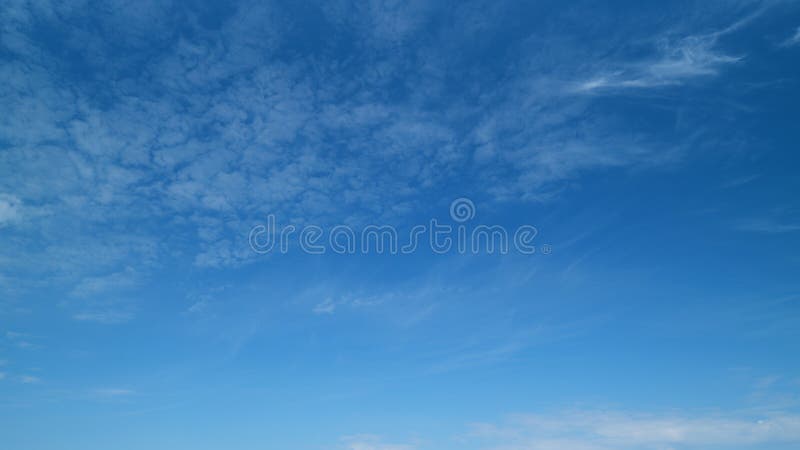 Light High Clouds Slide on Sky. Layer of Clouds in Blue Sky Moving ...
