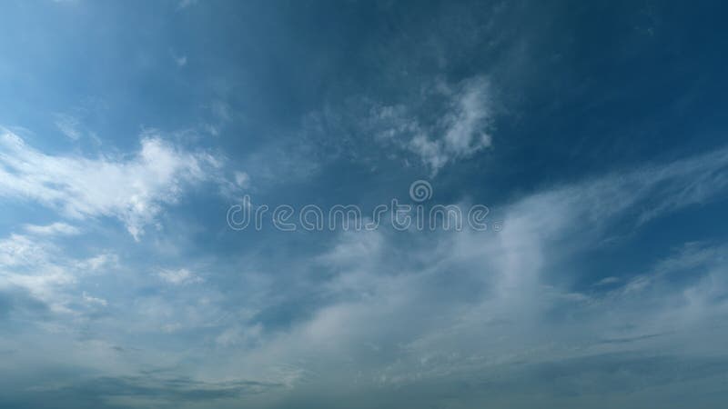 Light High Clouds Slide on Sky. Layer of Clouds in Blue Sky Moving ...