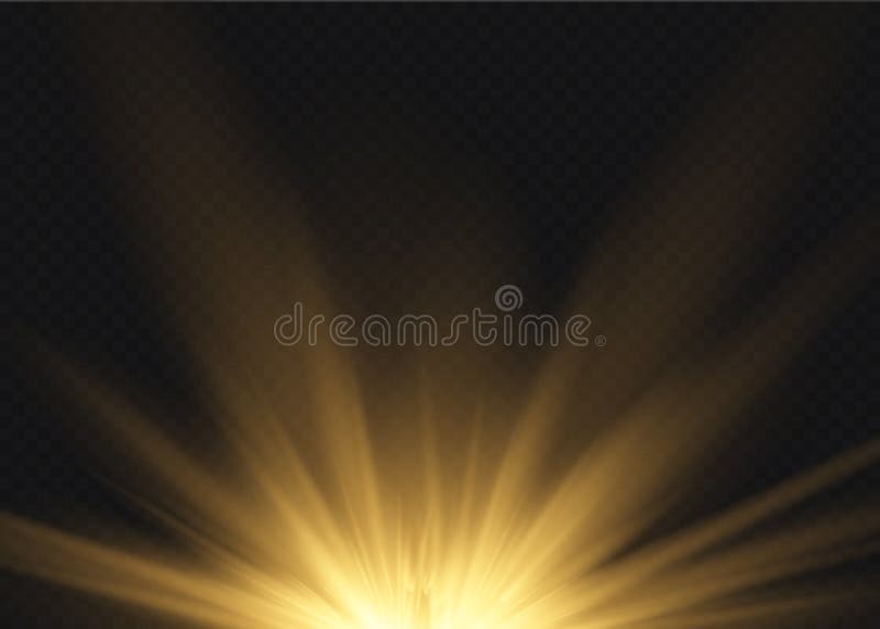 Light Highlight Yellow Special Effect with Rays of Light and Magic ...
