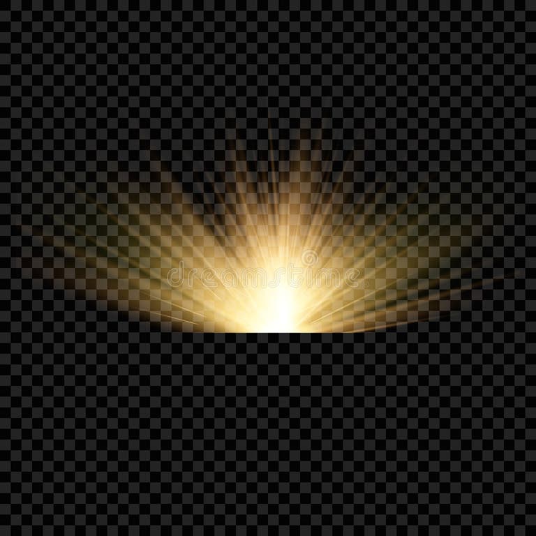 Light Highlight Yellow Special Effect with Rays of Light and Magic ...