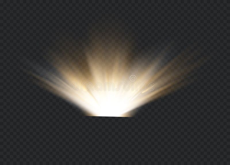 Light Highlight Yellow Special Effect with Rays of Light and Magic ...
