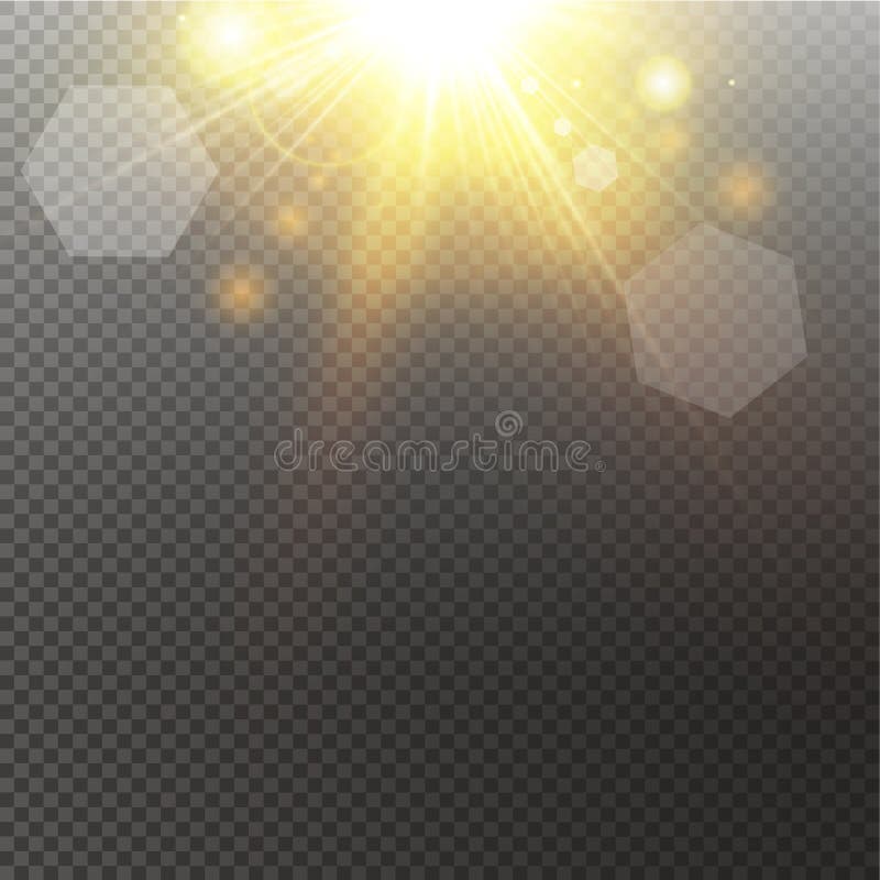 Light Highlight Yellow Special Effect with Rays of Light and Magic ...