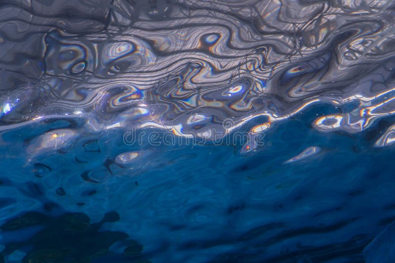 The Light Hits the Mirror on the Water Surface Stock Image - Image of ...