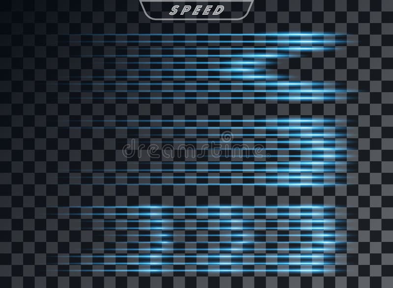 Light Horizontal Blue, Transparent Speed Lines Effect, on Black ...