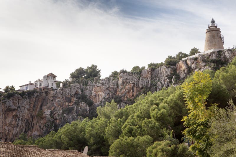Light House in Almunecar Spain Stock Photo - Image of lookout, heritage ...