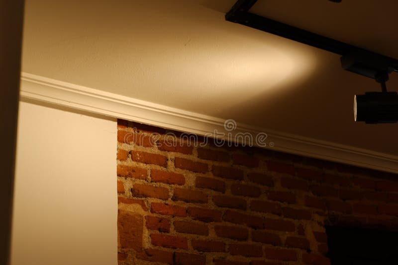 Light with Modern Brick Wall Behind Stock Photo - Image of urban, house ...