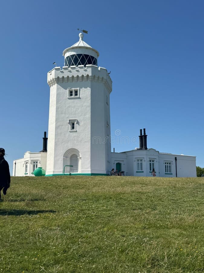 Light House Devon White Perfect View Stock Image - Image of white ...