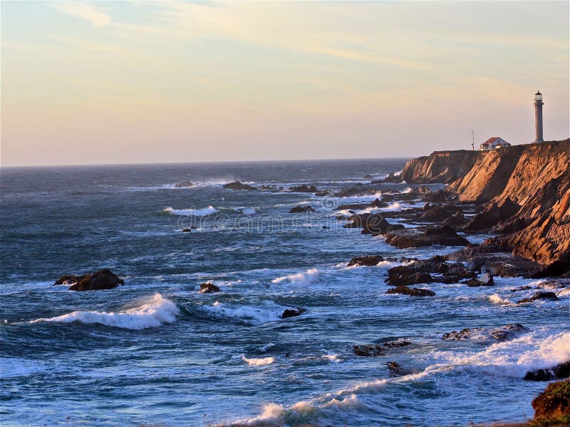 The Light House at Point Arena, Ca 6 Stock Image - Image of point ...