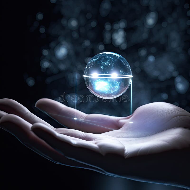 Light in the Human Hands in the Dark Stock Illustration - Illustration ...