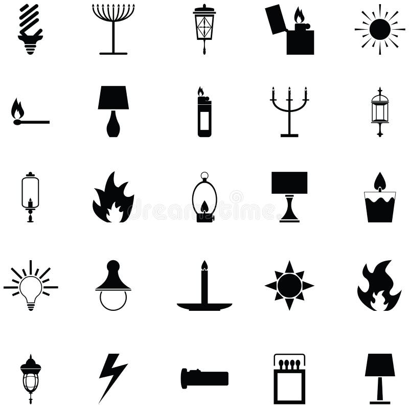 Light icon set stock vector. Illustration of electric - 120566969
