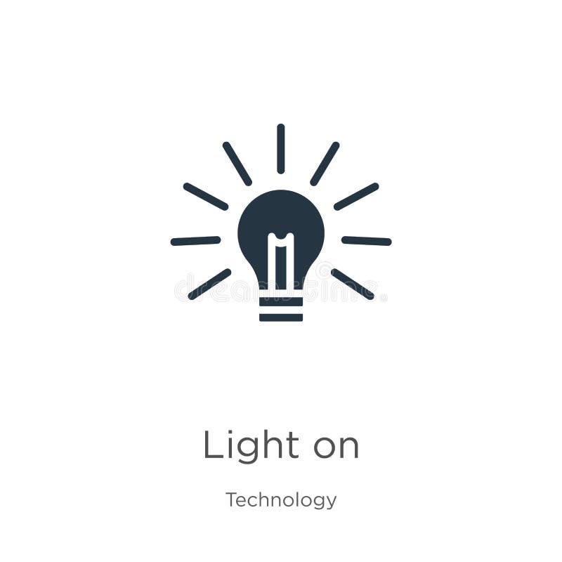 Light on Icon Vector. Trendy Flat Light on Icon from Technology ...
