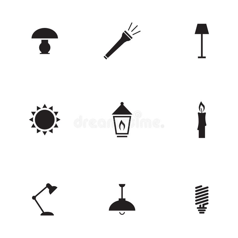 Light icons set stock illustration. Illustration of collection - 98664475