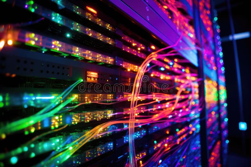 Light Indicators on Data Center Equipment Stock Illustration ...