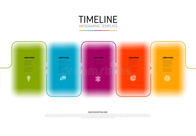 Light Infographic Template with Five Color Lights Blocks Stock ...