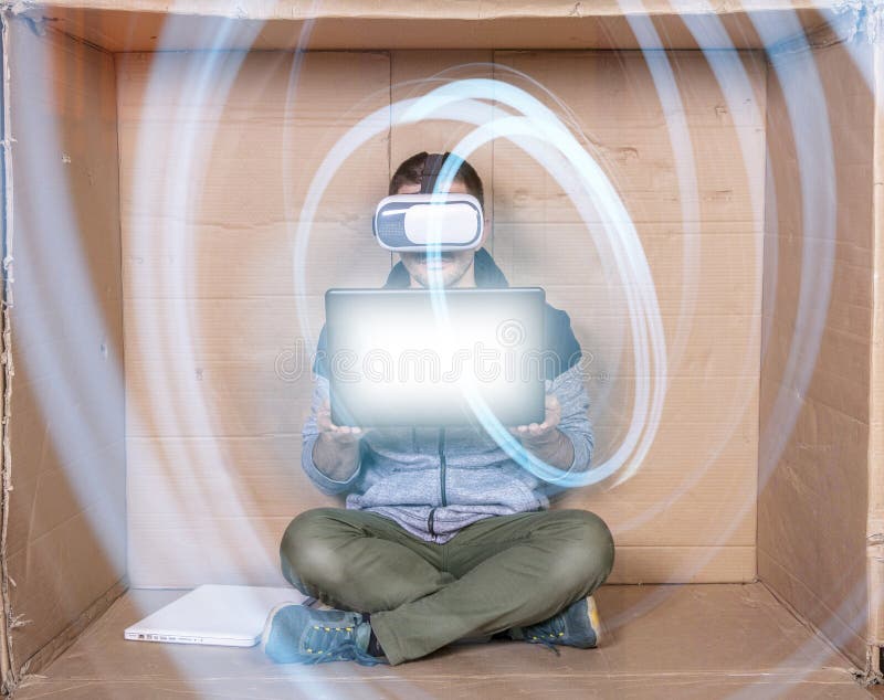 Light Informing about Transition To Virtual Reality, Connection Concept ...