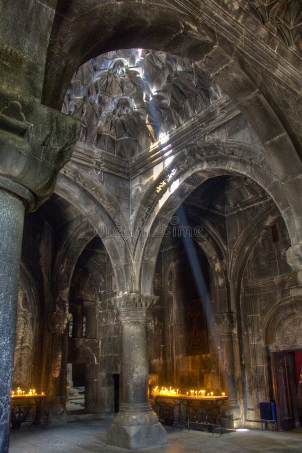 Light Inside the Geghard Monastery Stock Image - Image of armenian ...