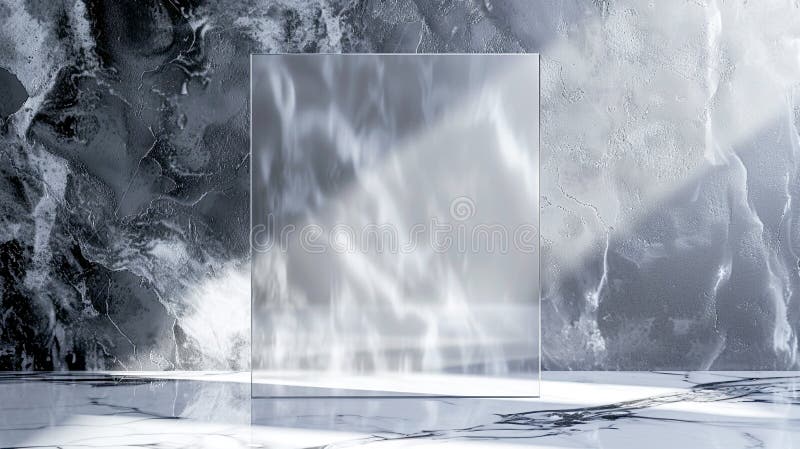 Translucent Reflections Dance on a Marble Surface in an Artistic Modern ...