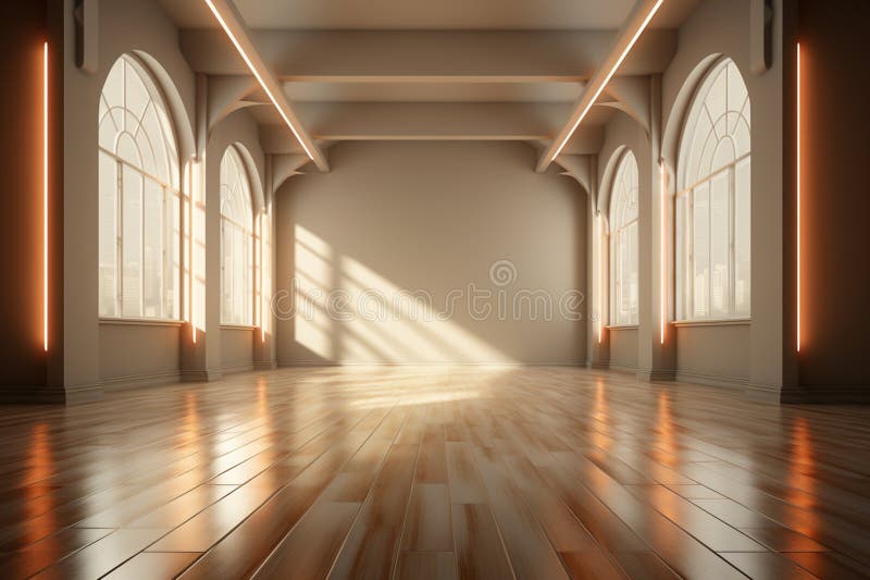 Light Interior Wall with Stunning Rays of Illumination on a Universal ...
