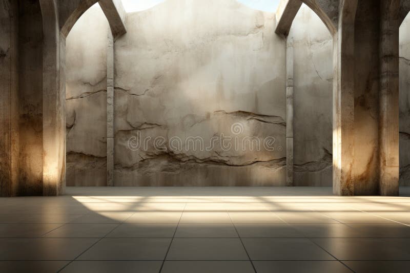 Light Interior Wall with Stunning Rays of Illumination on a Universal ...