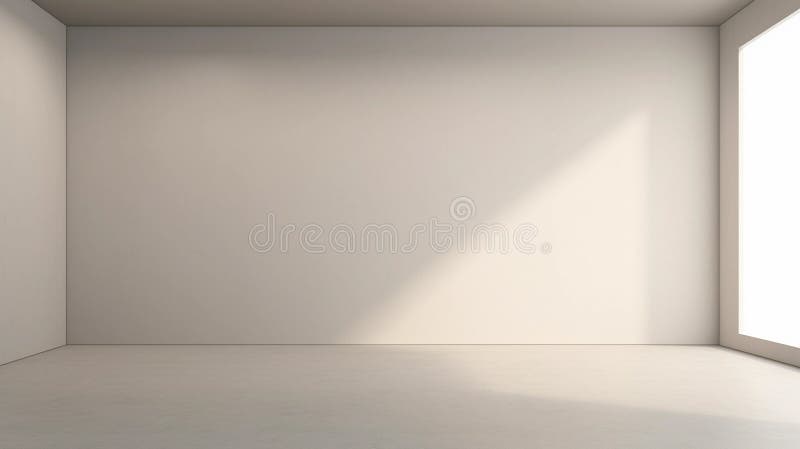 Light Ivory Color Empty Room with Light from Window in Modern Interior ...