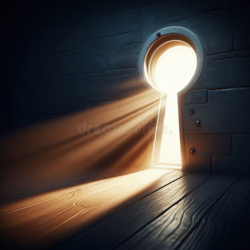 Light through a Keyhole a Beam of Sunlight Shines through a Keyh Stock ...