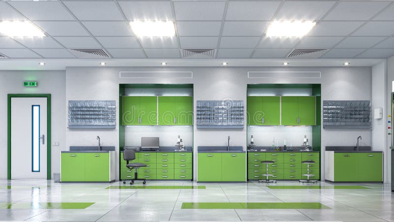 Light Laboratory Interior with Equipment. Stock Illustration ...