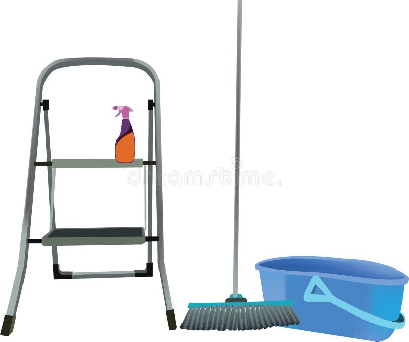 Cleaning Ladder Stock Illustrations – 510 Cleaning Ladder Stock ...