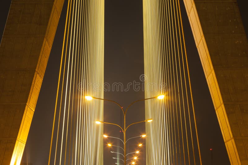 Light from Lamp on the Bridge. Stock Photo - Image of evening ...