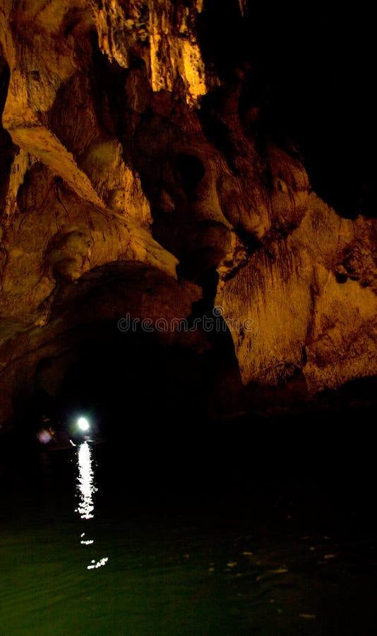 Light the Lamp in the Cave Can Be Seen in the Dark. Stock Image - Image ...