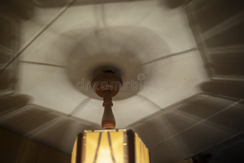 Light Lamp on Ceiling. Shadow from Lamp in Room Stock Photo - Image of ...