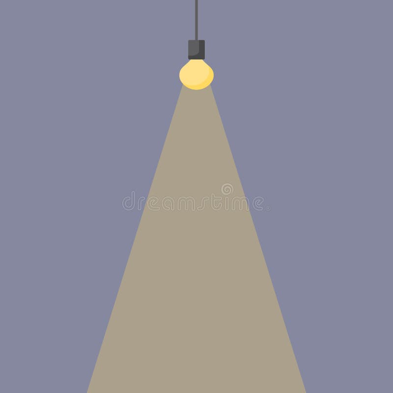 Hanging Light Bulb Vector. Light from Lamp Icon. Glowing Light Bulb ...