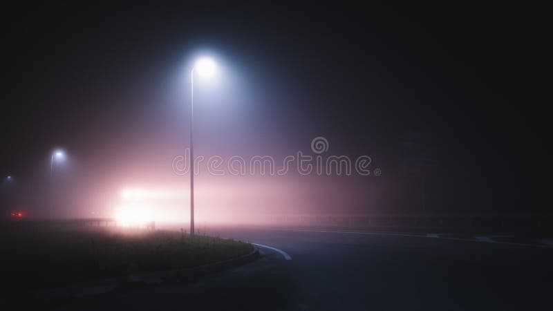 Light of Lamp Posts on the Side of a Highway Captured during the Night ...
