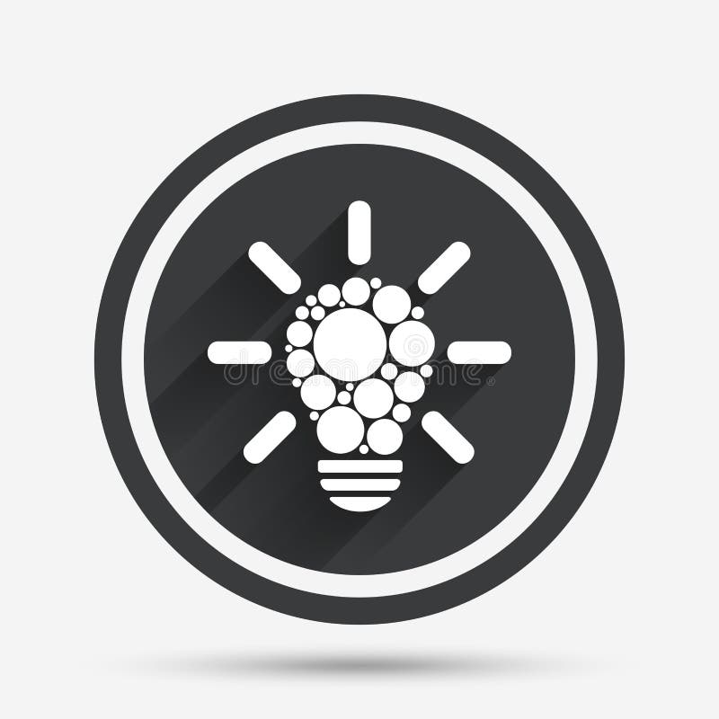Light Lamp Sign Icon. Bulb with Circles Symbol Stock Vector ...