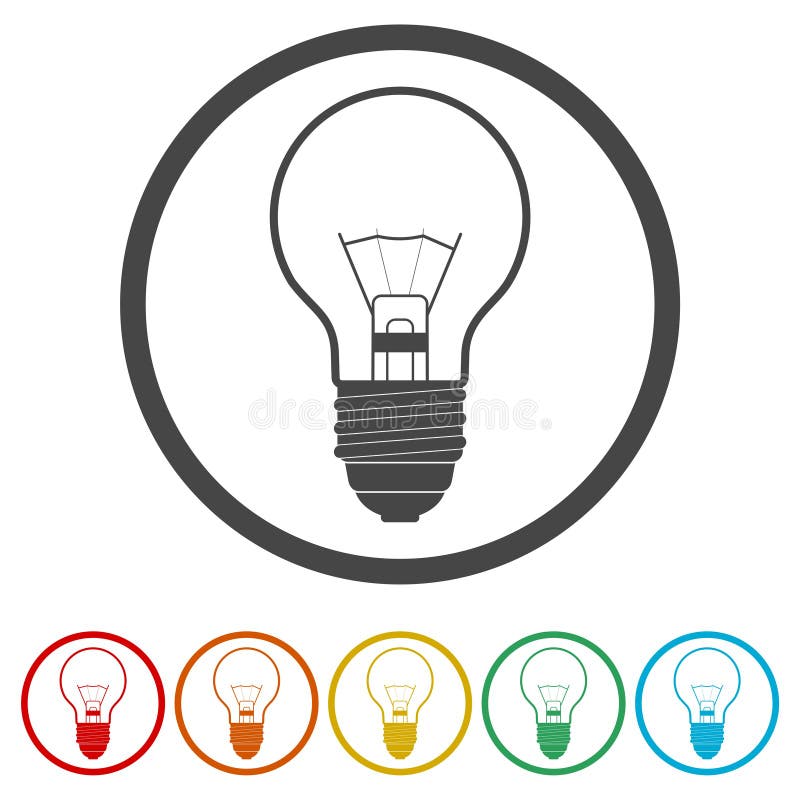 Light Lamp Sign Icon. Idea Symbol. Stock Vector - Illustration of seal ...