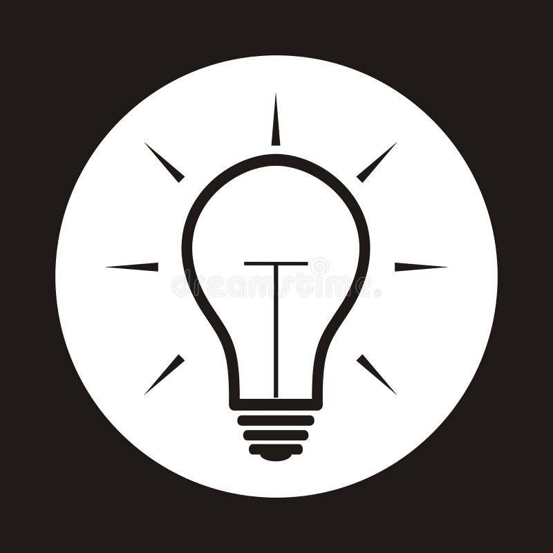 Light Lamp Sign Icon. Idea Symbol Stock Vector - Illustration of flat ...