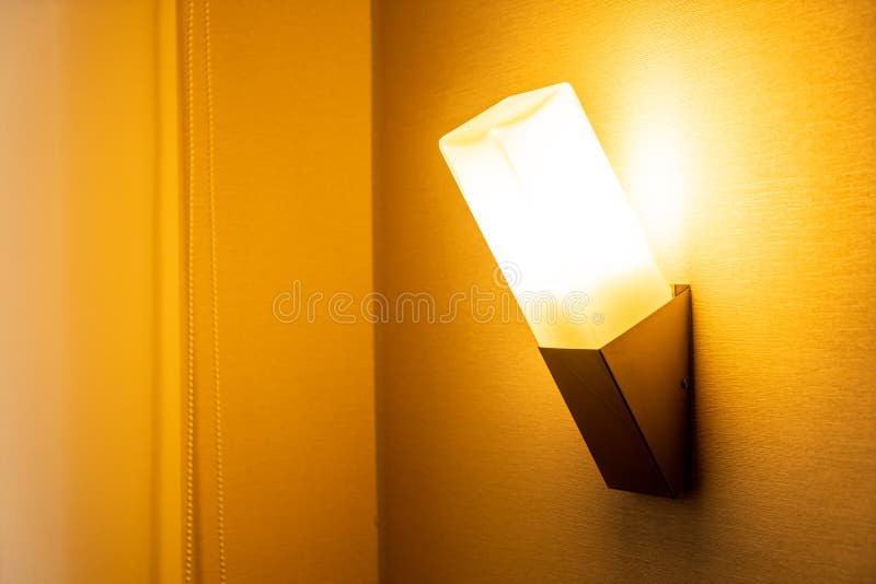 Light lamp on wall stock photo. Image of room, design - 155910802