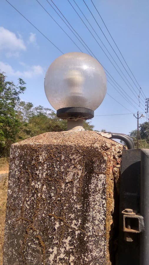 Light Lamp Which Gives More and More Light at Night. Stock Image ...