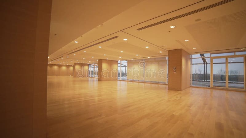 Light Large Empty Hall with Big Windows with White Frames. Big and ...