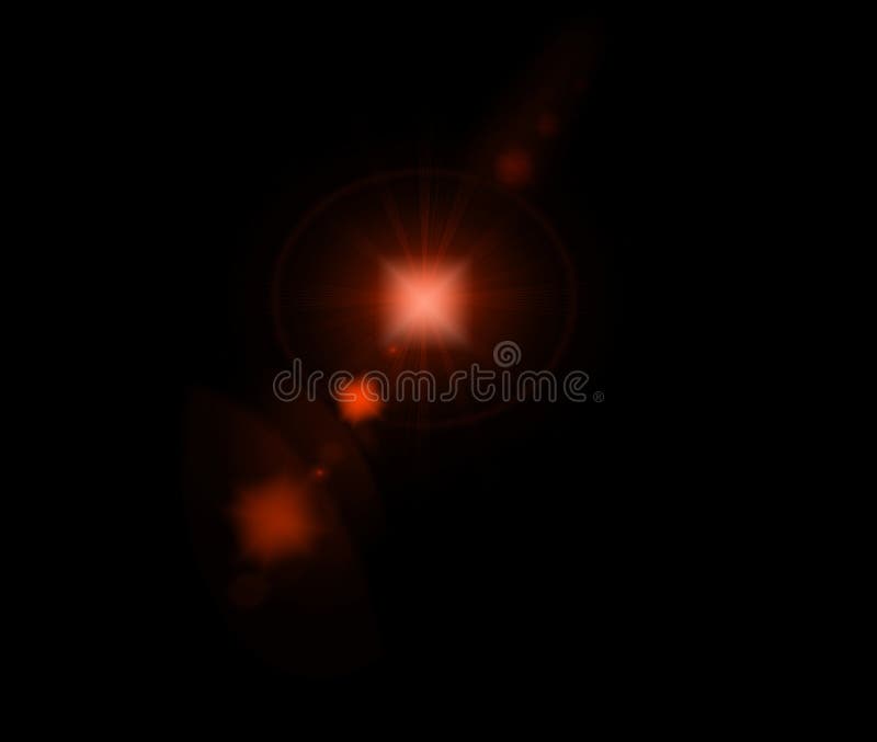 Light, Lens Flare and Red Spark on Black Background for Sparkle, Glitter and Abstract Design ...