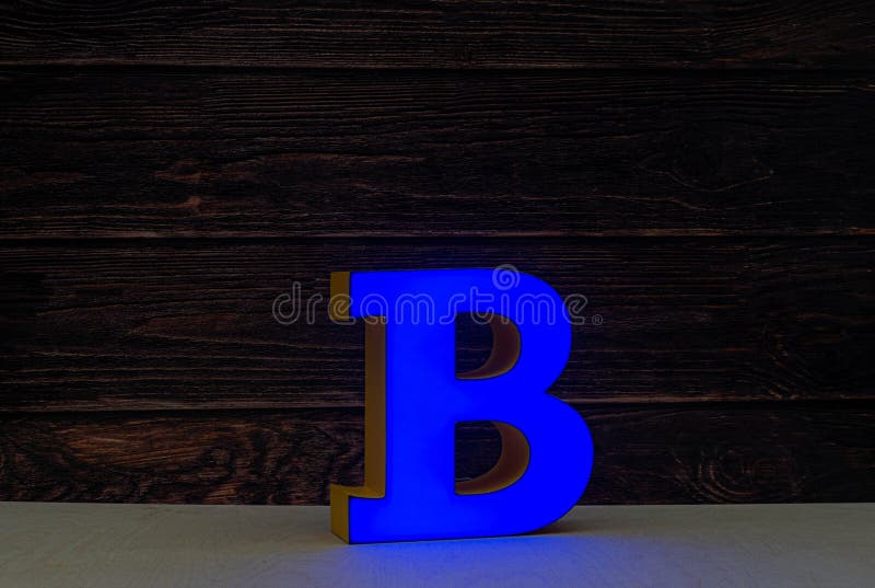 The Light Letter B is Part of an Advertising Sign. Stock Photo - Image ...