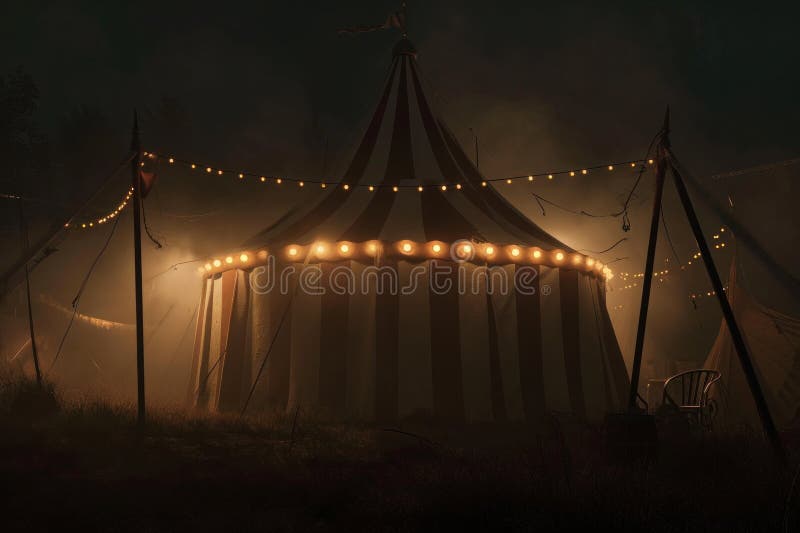 Light, Lighting and Fog, Static Shot of a Circus Tent Stock Image ...
