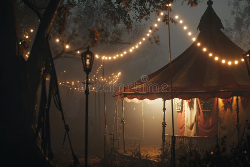 Light, Lighting and Fog, Static Shot of a Circus Tent Stock Image ...