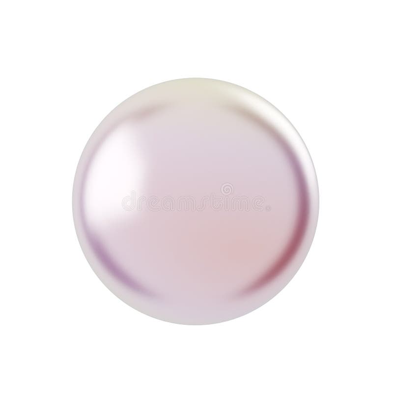 Light Lilac Round Pearl on a White Background. 3D Rendering Stock ...