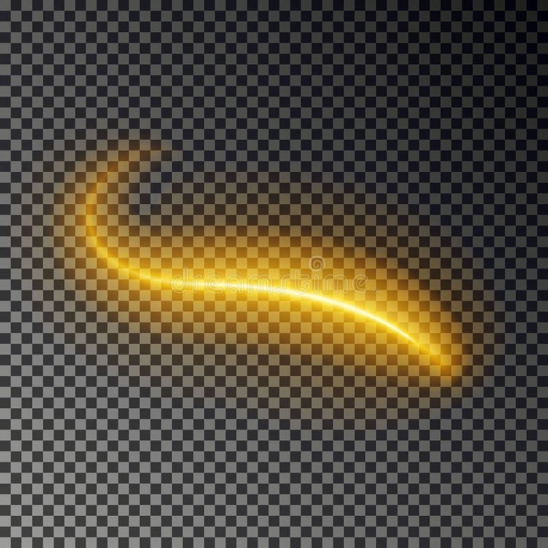 Light Line Effect, Gold Vector. Glowing Light Fire Trace Stock Vector ...