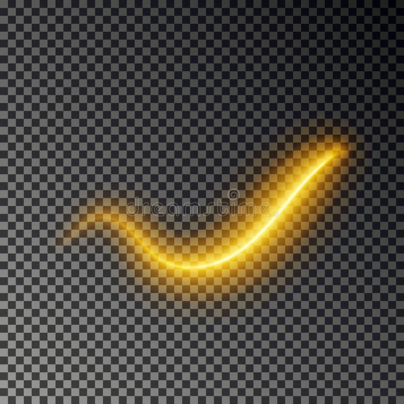 Light Line Effect, Gold Vector. Glowing Light Fire Trace Stock Vector ...