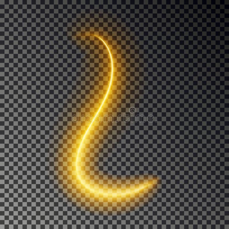 Light Line Effect, Gold Vector. Glowing Light Fire Trace Stock Vector ...