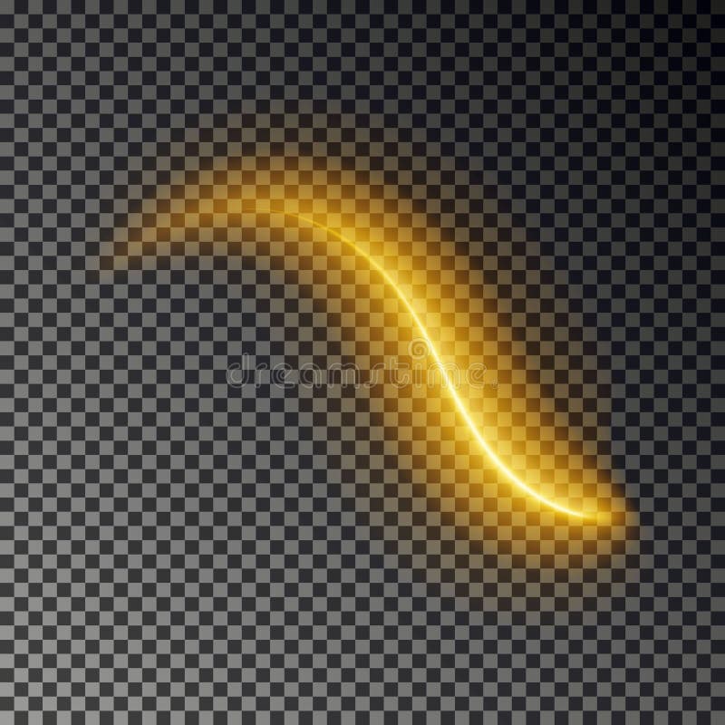 Light Line Effect, Gold Vector. Glowing Light Fire Trace Stock Vector ...