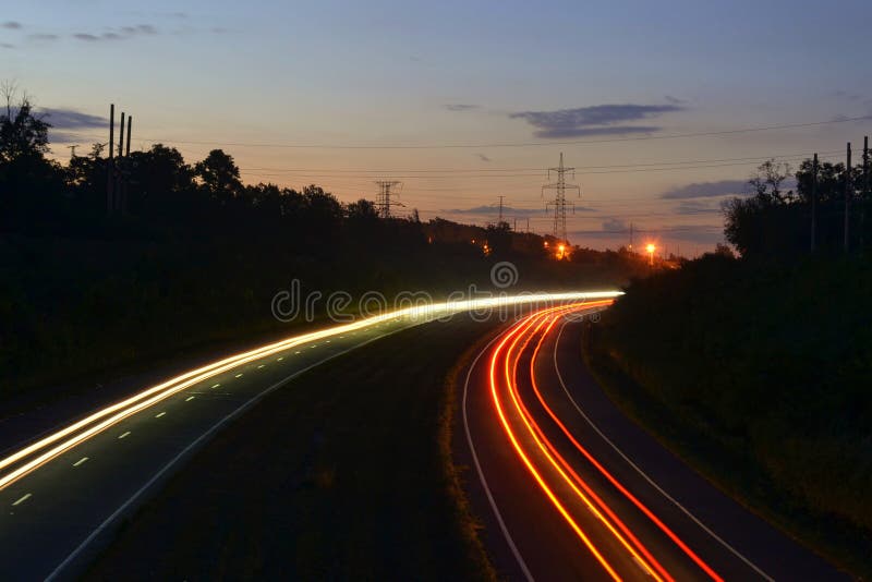 Light lines on road stock image. Image of electricity - 20765271