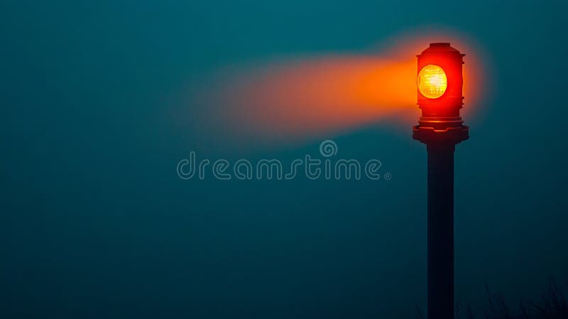 A Light is Lit Up in the Fog Stock Photo - Image of generated, traffic ...